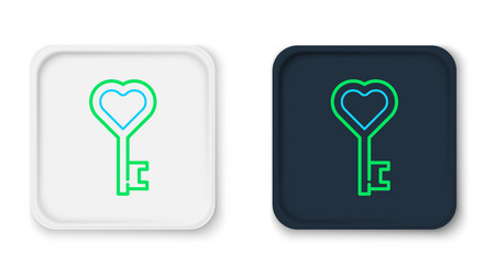 Black key in heart shape icon isolated on white Vector Image