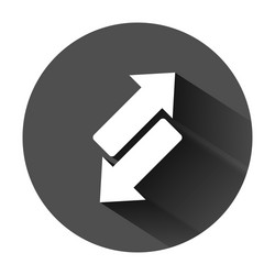 Reverse arrow sign icon in flat style refresh Vector Image