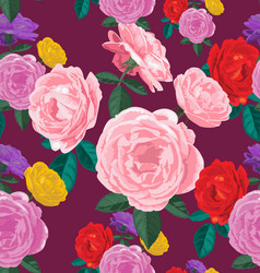 Seamless pattern with rose lips on a purple Vector Image