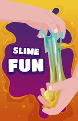 Funny kids playing with homemade slime flat Vector Image