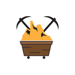 Stone gold miner underground logo Royalty Free Vector Image