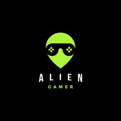 Alien extraterrestrial green face mascot Vector Image