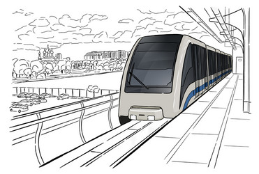 Hand drawn sketch moscow metro station Royalty Free Vector