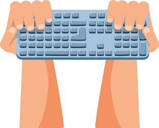 Hands using computer keyboard hardware Royalty Free Vector