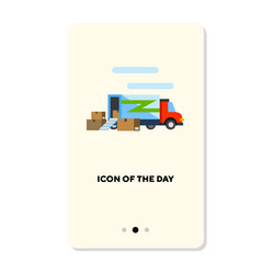 Loading cargo flat icon Royalty Free Vector Image