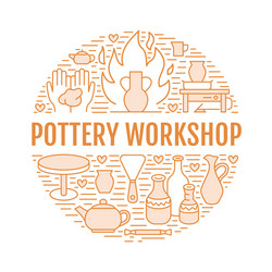 Pottery workshop studio invitation Royalty Free Vector Image