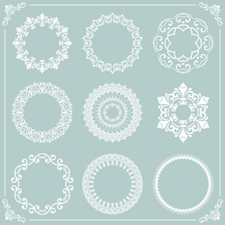 Vintage big set of round patterns Royalty Free Vector Image