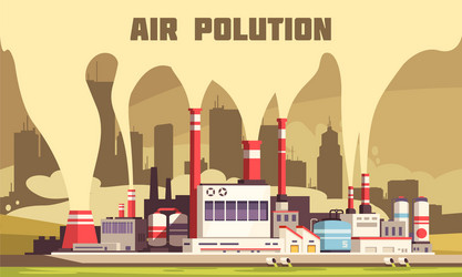 Air pollution page design Royalty Free Vector Image