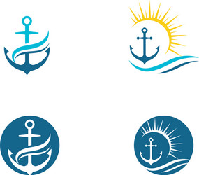 Propeller anchor logo designs inspiration Vector Image