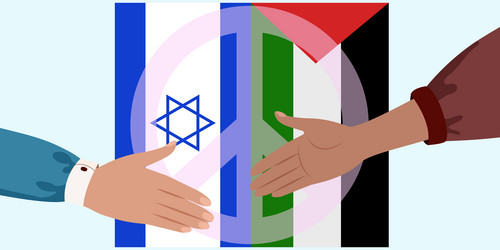 Israel and palestine handshake peace symbol Vector Image