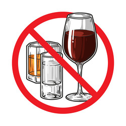 Stop alcohol drinking element colorful Royalty Free Vector