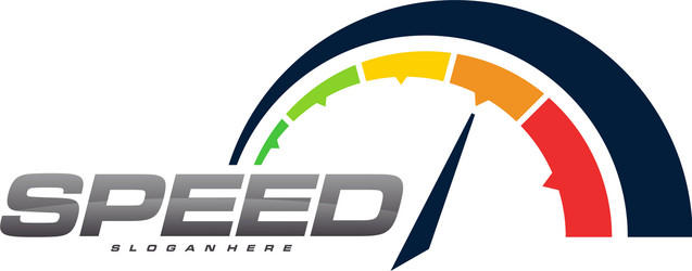 Speed and fast logo designs speedometer logo Vector Image