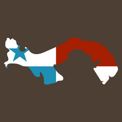 High resolution panama map with country flag Vector Image