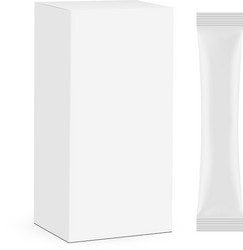 Sugar stick sachet packet with tear notches Vector Image