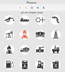 Extraction of oil icon set Royalty Free Vector Image