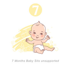 Little ba10 month badevelopment Royalty Free Vector Image