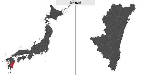 Map of miyagi prefecture japan Royalty Free Vector Image
