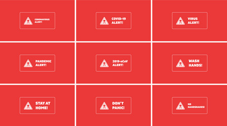 Danger hud ui attention elements virus attack Vector Image