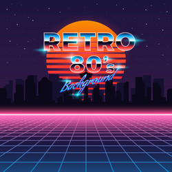 Retro disco 80s neon poster made in tron style Vector Image