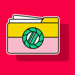 Sticker pictures folder icon Royalty Free Vector Image