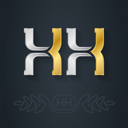 X golden gold feather letter logo icon design Vector Image