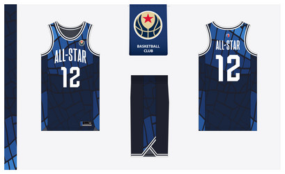 Basketball uniform mockup template and logo Vector Image