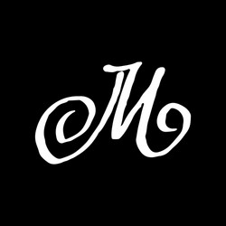 Hand painted letter m dry brush modern lettering Vector Image