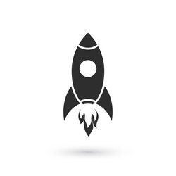Rocket pictogram icon simple flat Royalty Free Vector Image