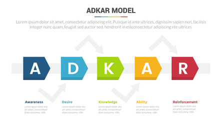 Adkar change management model stage infographics Vector Image