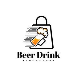 Beer shop logo design creative drink Royalty Free Vector