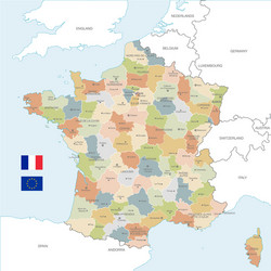 Map france with latitude and longitude Royalty Free Vector