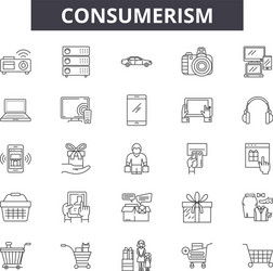 Consumer line icons signs set outline Royalty Free Vector