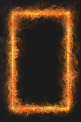 Flame frame circle shape realistic burning fire Vector Image