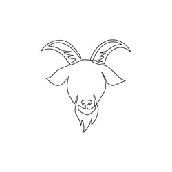 Goat one line colored continuous drawing Vector Image