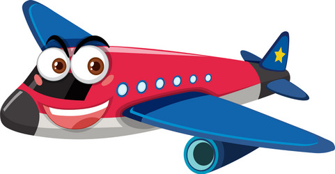 Airplane with face expression cartoon character Vector Image
