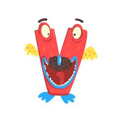 Cartoon character monster letter r Royalty Free Vector Image