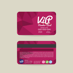 Front and back vip member card template Royalty Free Vector