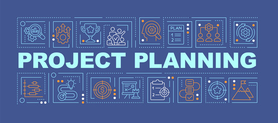 Project planning word concepts turquoise banner Vector Image