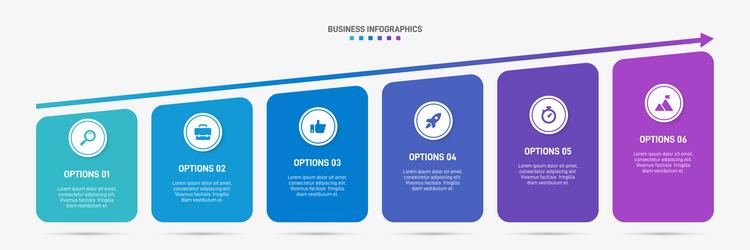 Six Stage Business Timeline Progress Bar Vector Image