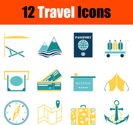 World country travel landmark icon set Royalty Free Vector