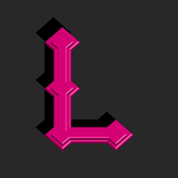L letter pink bling girly Royalty Free Vector Image