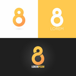 Number five 5 logo design icon set background Vector Image
