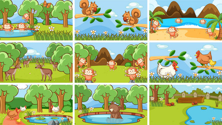 Animals in the flower garden Royalty Free Vector Image