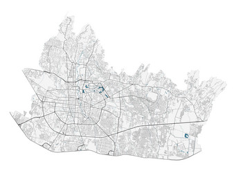 Detailed map poster of bandung city Royalty Free Vector