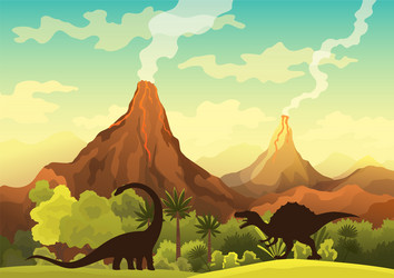 Prehistoric landscape Royalty Free Vector Image
