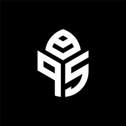 Ps monogram logo with square rotate style outline Vector Image