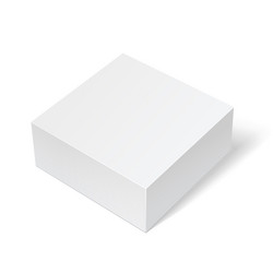 Realistic square white paper package box mockup Vector Image