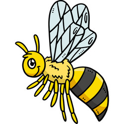 Spring bee cartoon colored clipart Royalty Free Vector Image