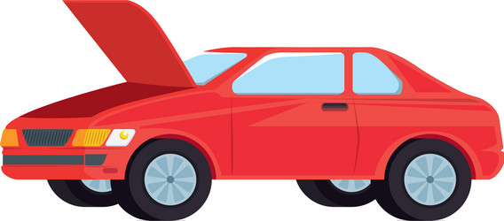 Car with open hood Royalty Free Vector Image - VectorStock