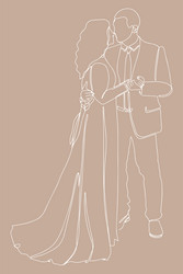 A continuous linear drawing of couples who love Vector Image